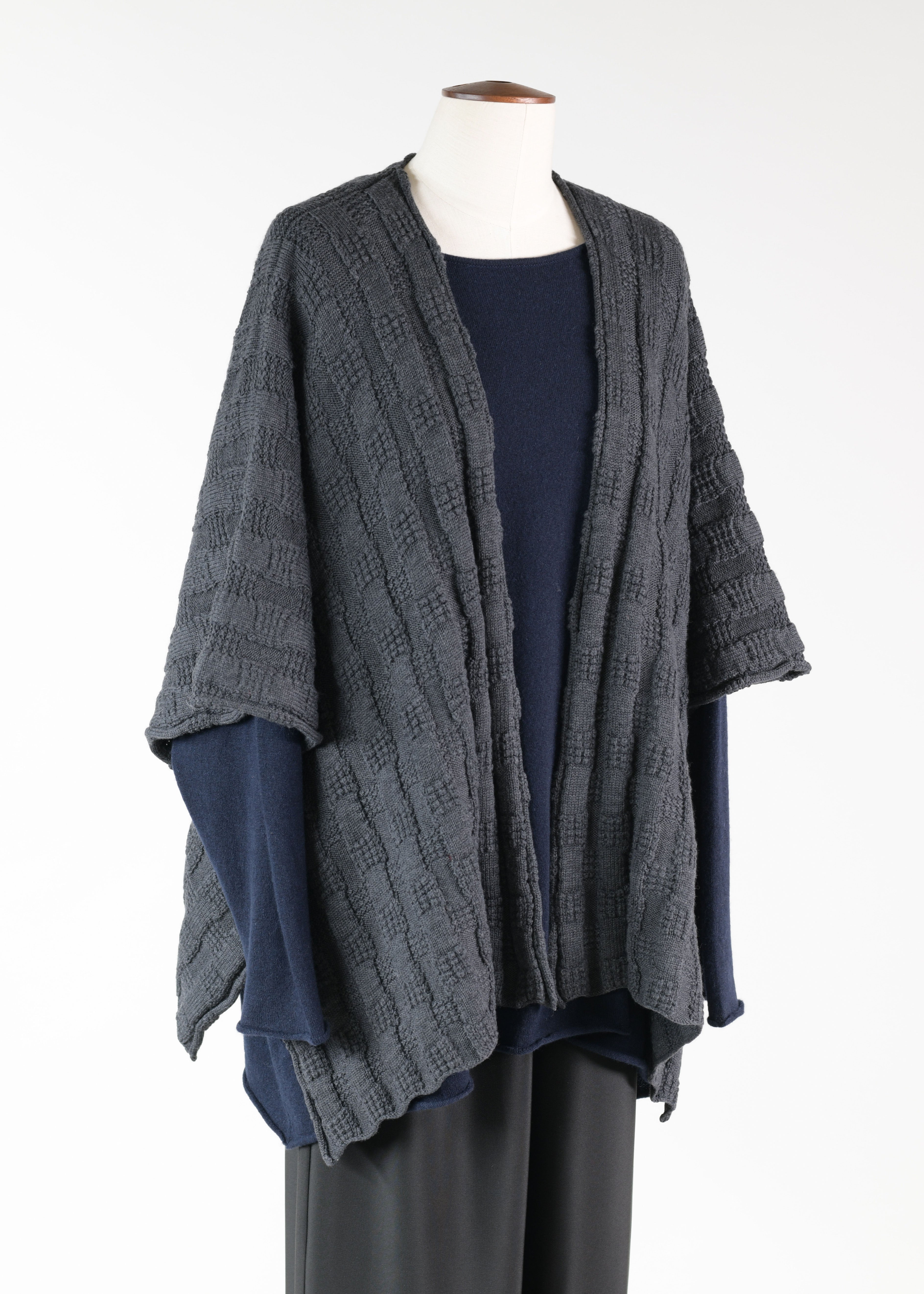 merino wool extra wide knit tabard - mid